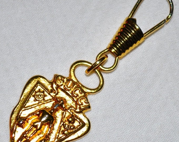 Vintage 80s GUCCI Gold Tone KEYCHAIN KEY FOB Guaranteed Authentic - Etsy