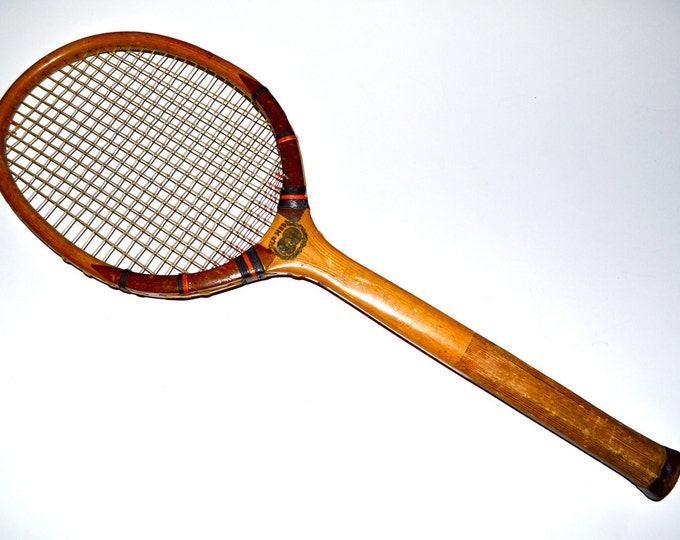 Vintage 1960s DUNLOP GOLD MEDAL Wooden Tennis Racket Racquet Royal ...