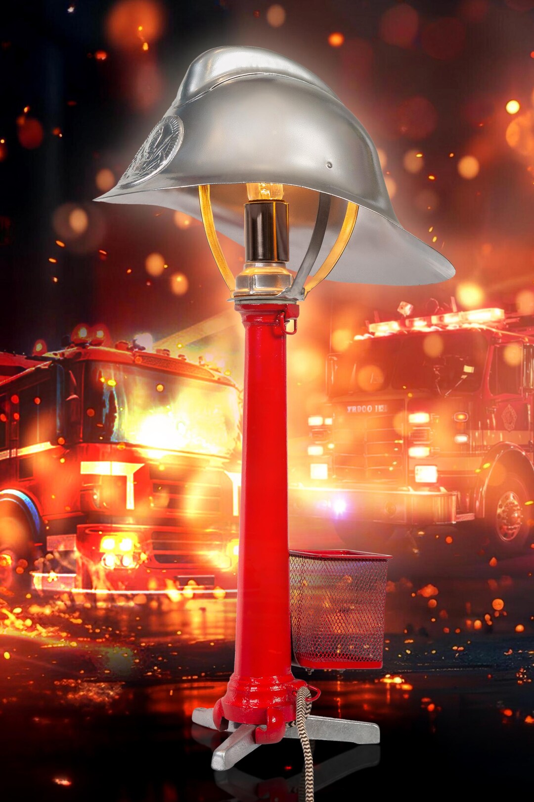 Retro Lamp, Fire Theme, Fire Hydrant, Fire Station Decor, Technology ...