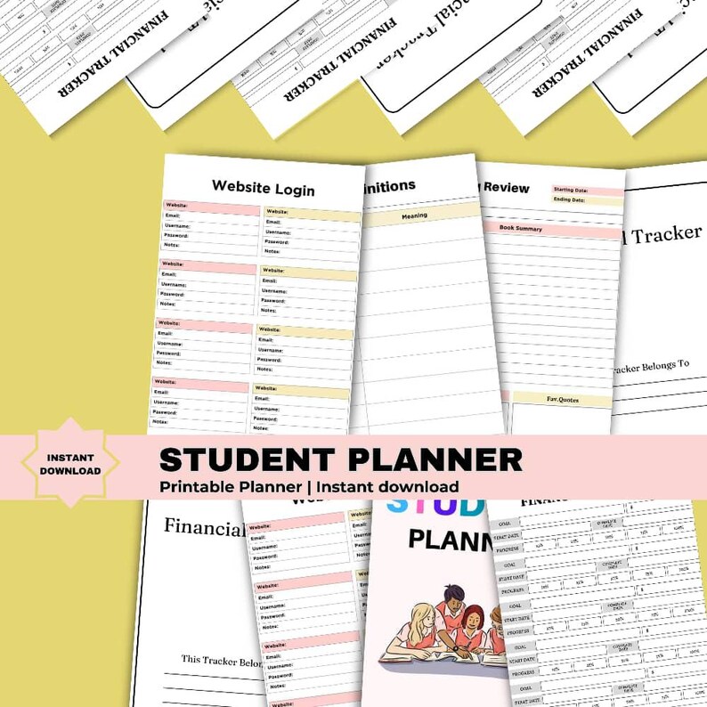 Student Planner Printable Planner Academic Planners Semester Planner ...