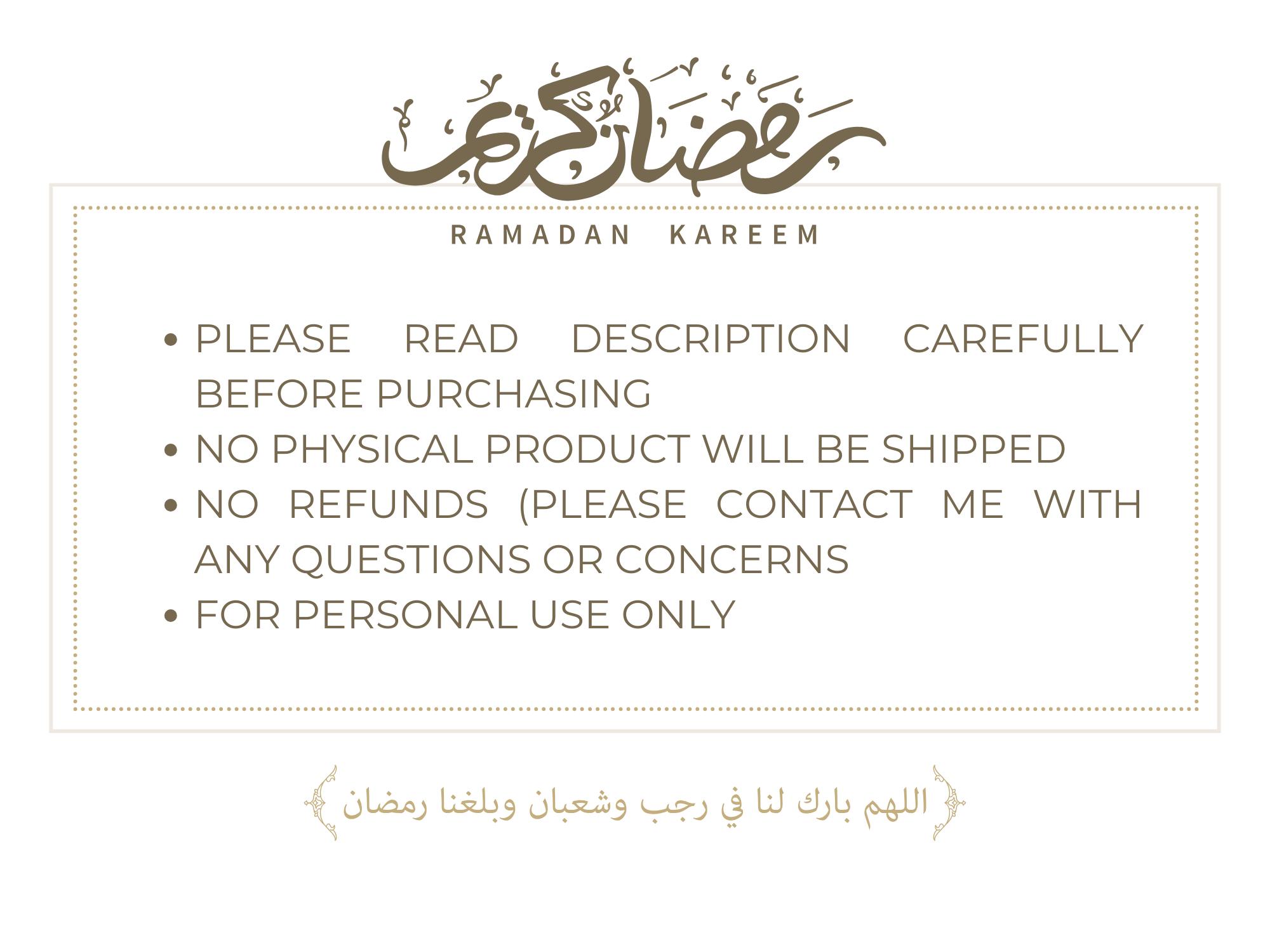 Ramadan Planner, Ramadan Daily Planner for Shia Muslims, Quran Reading ...