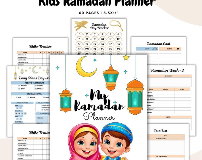 Printable Kids Ramadan Fasting Tracker Planning Ramadan Muslim Daily ...