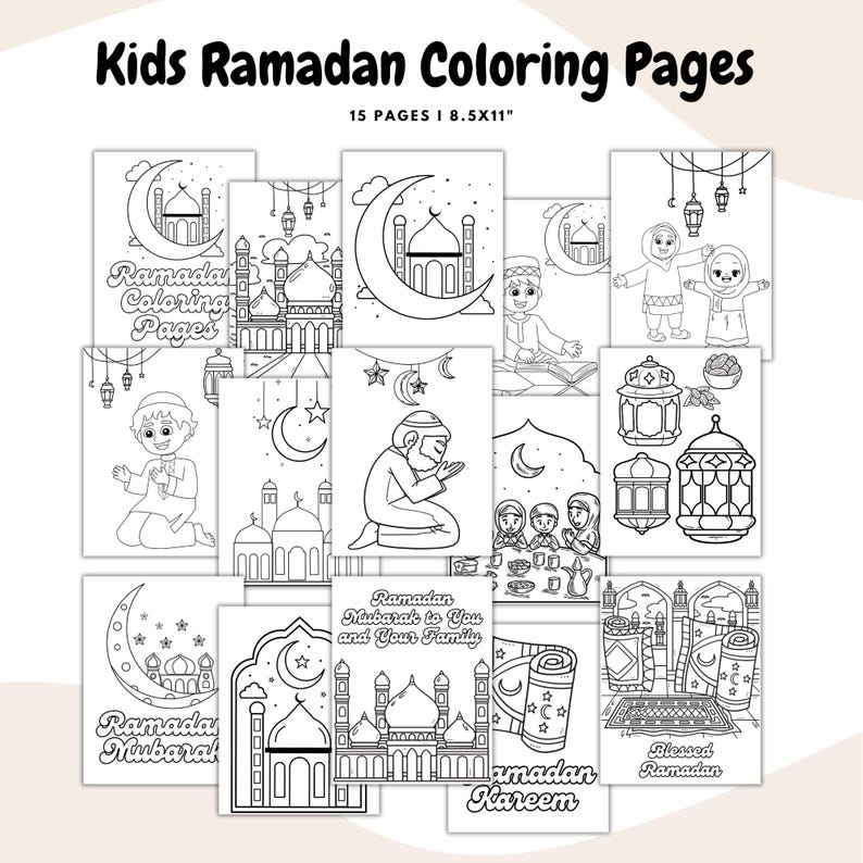 Ramadan Kids Coloring Pages , Muslim Kids Coloring , Muslim Kids Crafts ...
