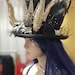 Majestic Black and Gold King Top Hat With Horns and Feathers – Elegant ...