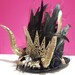 Majestic Black and Gold King Top Hat With Horns and Feathers – Elegant ...