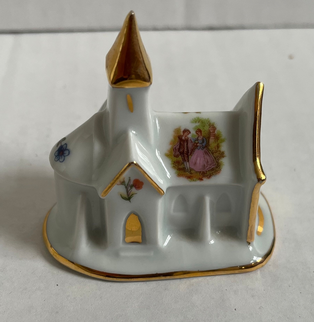 Vintage LIMOGES Castel Porcelaine Miniature Church Gold Trim - Etsy