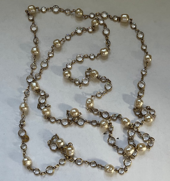 Rare Vintage 1981 CHANEL Gripoix Crystal Faux Baroque Pearl Necklace Etsy