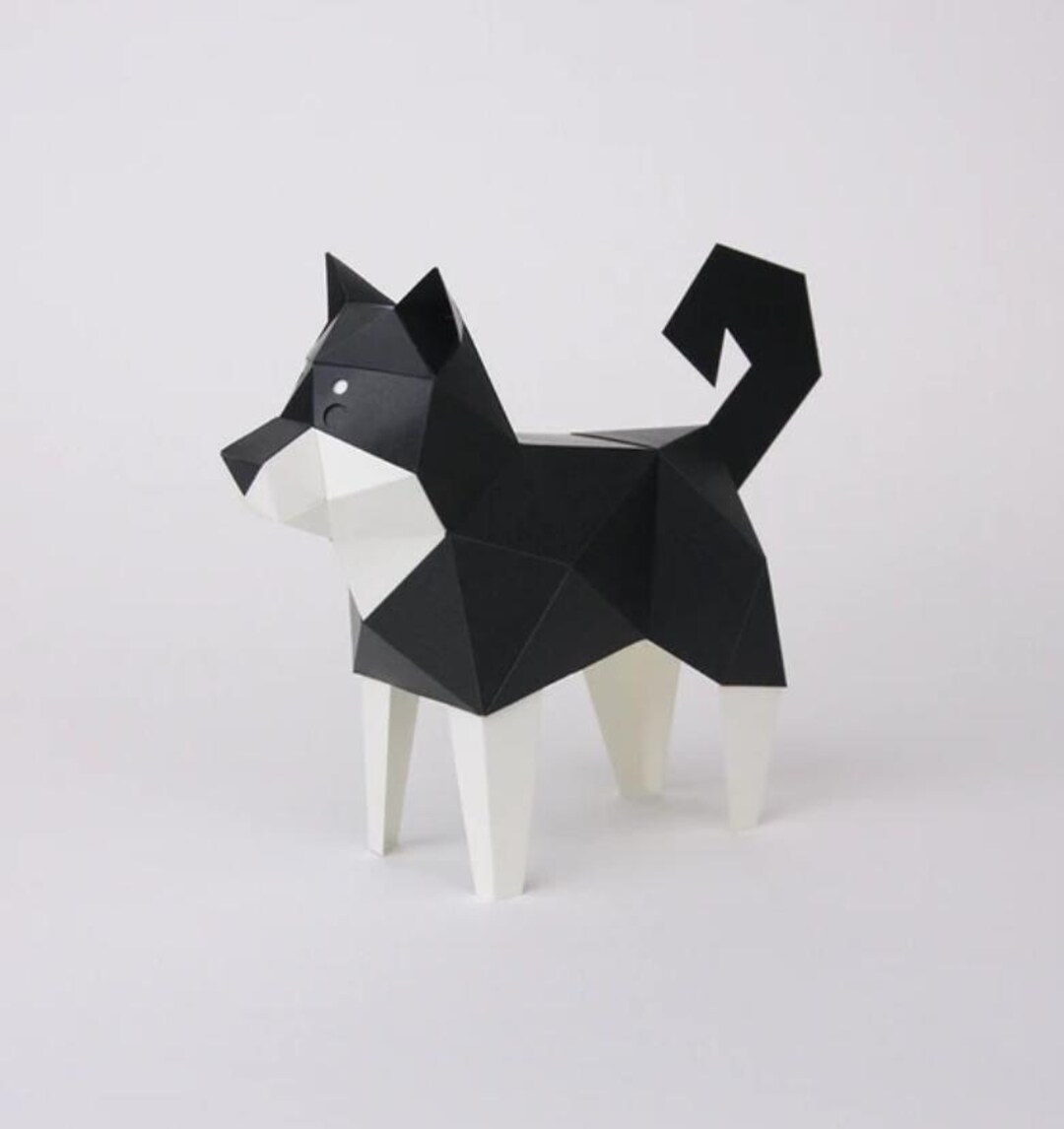 Origami Black Shiba Inu Paper Craft Kit: Japanese Dog Model - Etsy ...