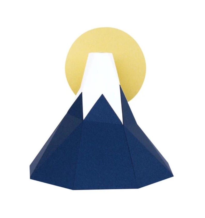 KAKUKAKU Mount Fuji Paper Craft Kit: 3D Japanese Origami Decor - Etsy