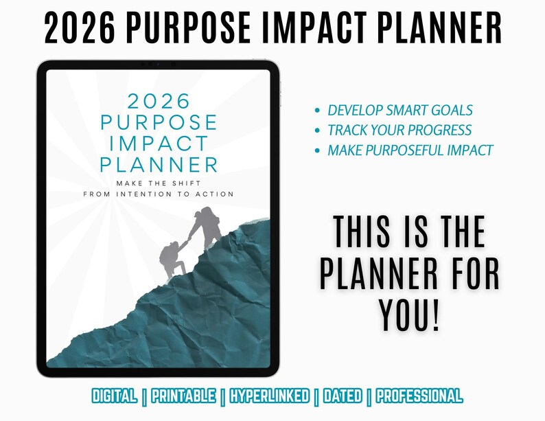 2026 Digital Purpose Impact Planner | Hyperlinked | Dated | Weekly ...