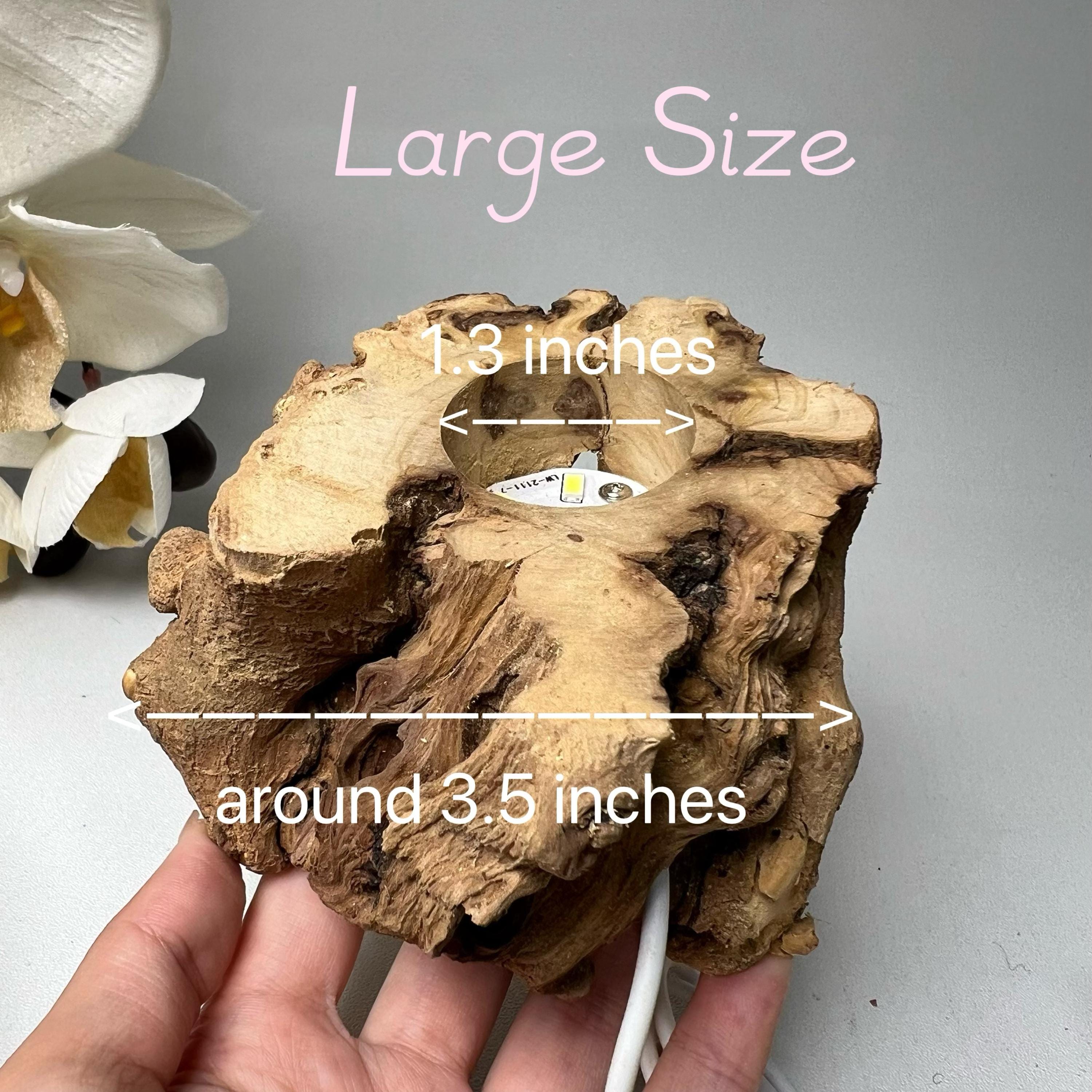 Large LED Wooden Light Display Base – White Light for Crystals ...