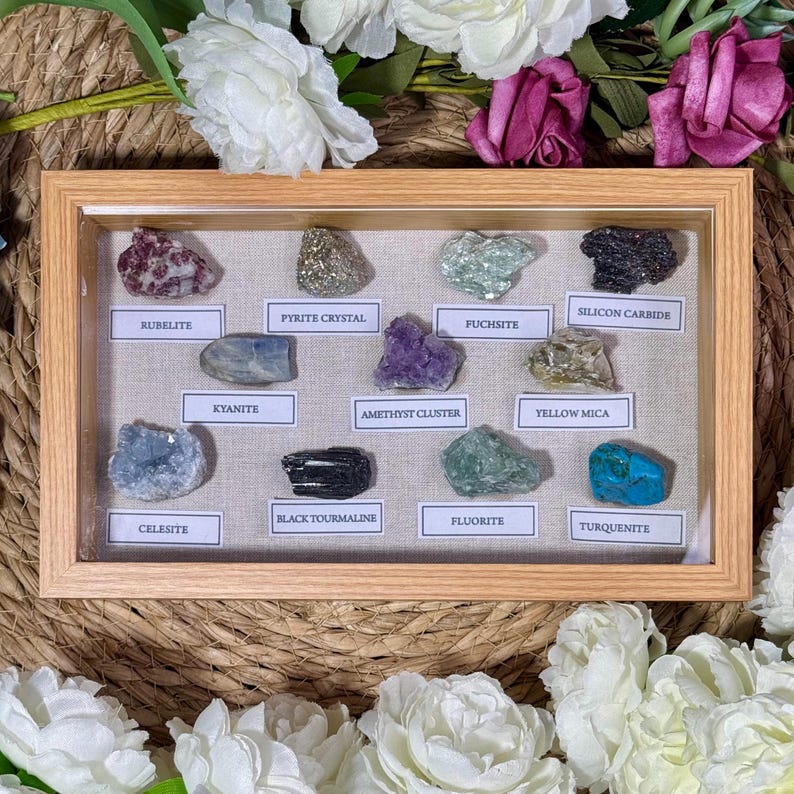 Natural Crystal Collection Wall Art Frame: Earth Energy Treasures - Etsy