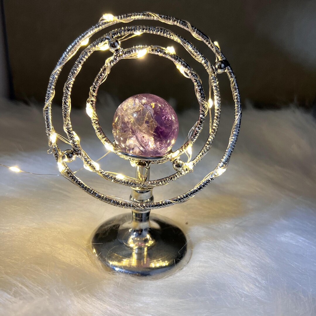 LED Spinning Silver Armillary Sphere Holder Fairy Light: Celestial ...