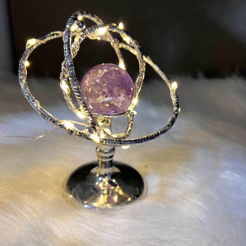 LED Spinning Silver Armillary Sphere Holder Fairy Light: Celestial ...