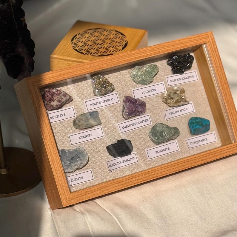 Natural Crystal Collection Wall Art Frame: Earth Energy Treasures - Etsy