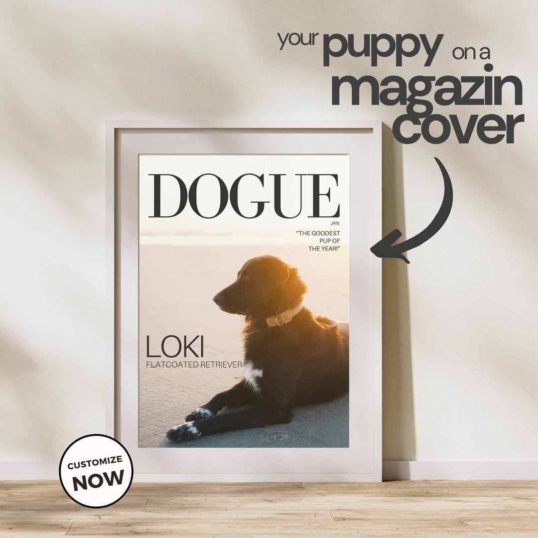 Personalized Dog Magazine Cover – Custom 'dogue' Design | Funny Dog Mom ...