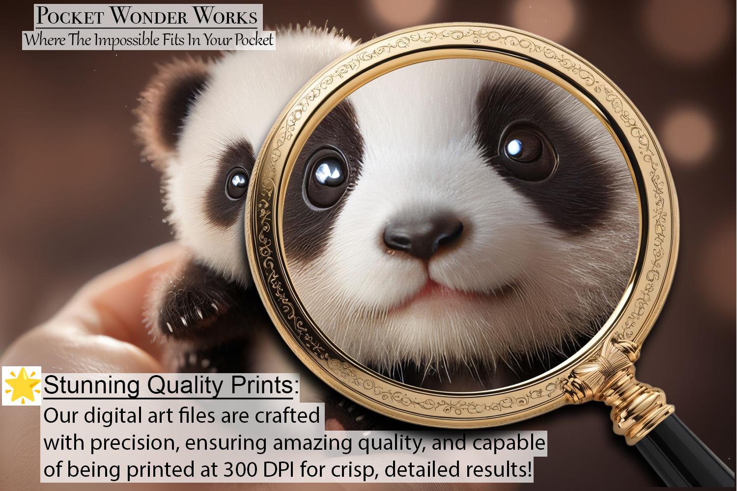 Baby Panda in the Palm of Your Hand, Digital Print, Bonus Video, Panda ...