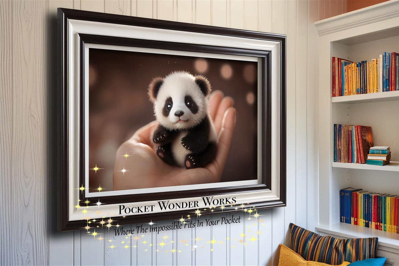 Baby Panda in the Palm of Your Hand, Digital Print, Bonus Video, Panda ...