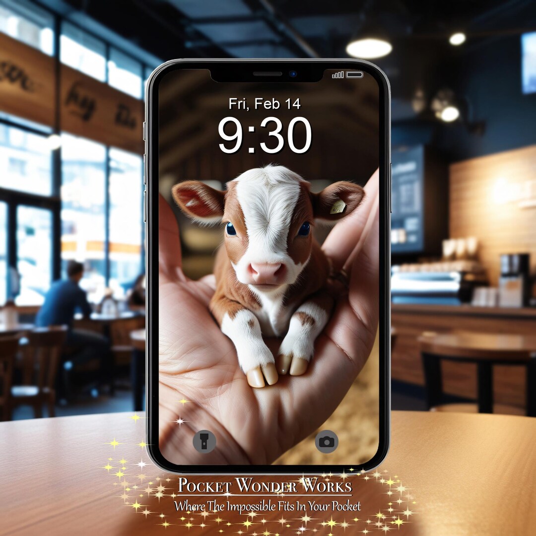 IPhone Cute Baby Calf Wallpaper, Cow Phone Lock Screen, Farm Animal ...