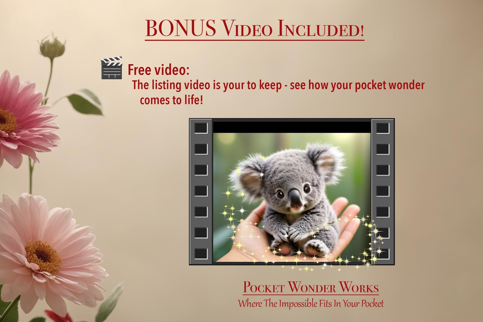 Baby Koala in the Palm of Your Hand, Digital Print Bonus Video, Mini ...