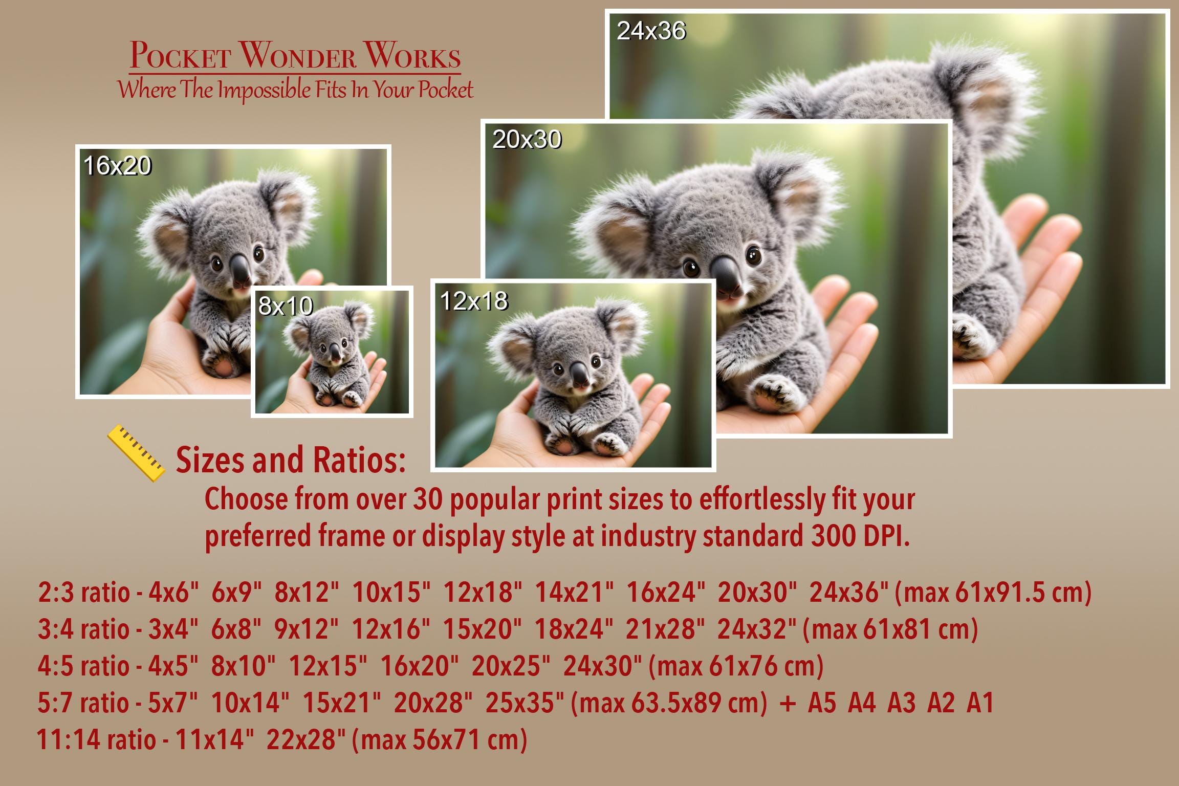 Baby Koala in the Palm of Your Hand, Digital Print Bonus Video, Mini ...