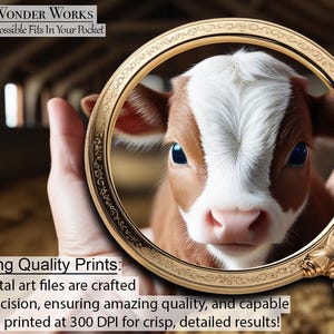 Baby Cow in the Palm of Your Hand, Digital Print, Bonus Video, Mini Cow ...