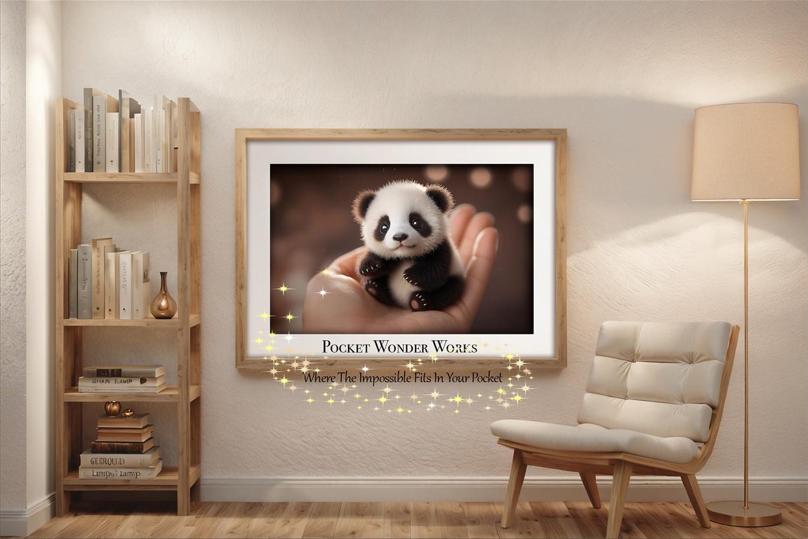 Baby Panda in the Palm of Your Hand, Digital Print, Bonus Video, Panda ...