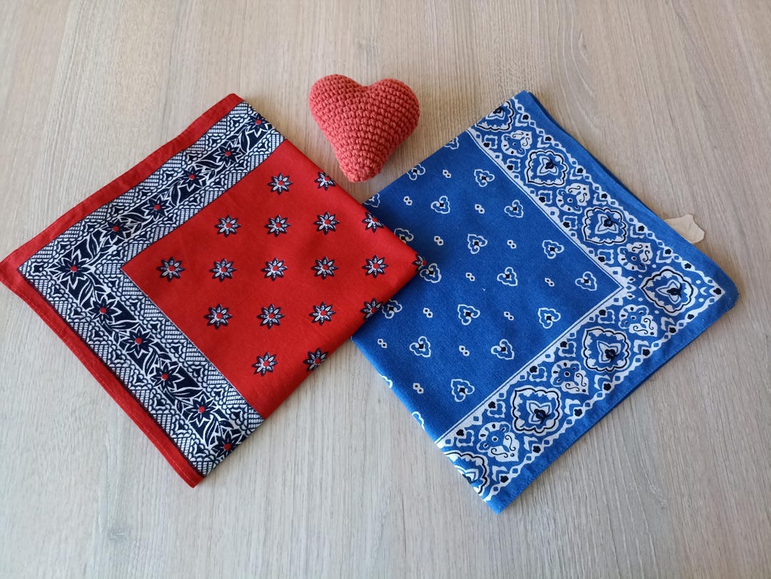 Vintage Floral Cotton Bandana, Paisley Western Cowboy Baumwolle ...