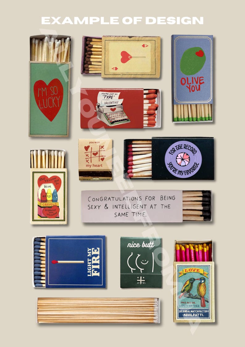 Matchbook Poster Template, Blank Matchbook, Valentine’s Day Postcard ...