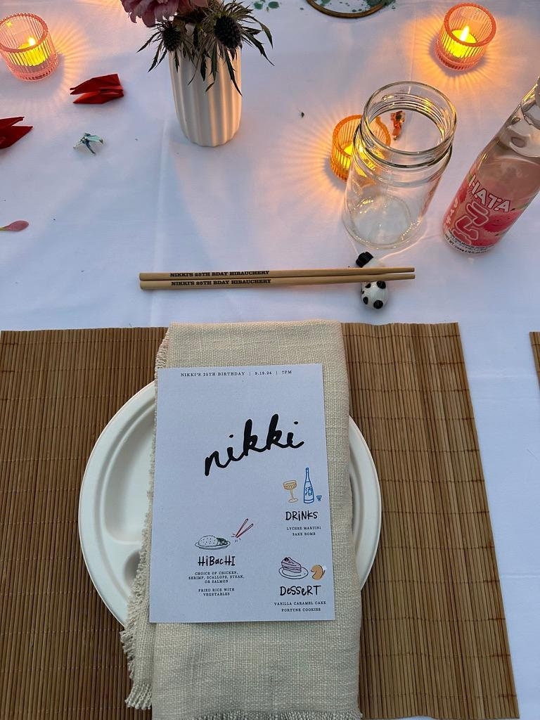 Editable Birthday Party Menus, Hibachi Party, Printable and Shareable ...