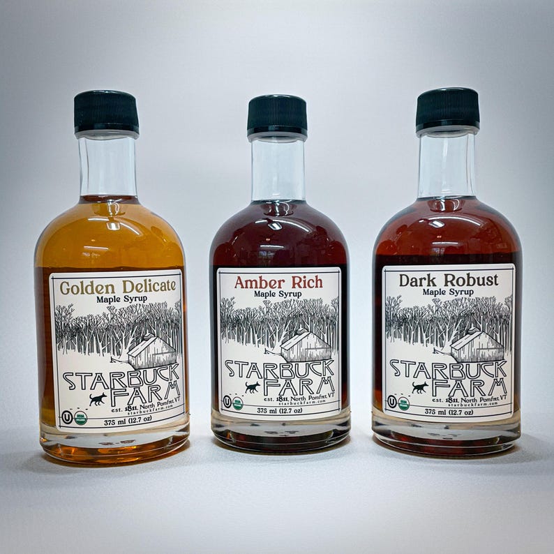 Organic Maple Syrup Gift Set, 3 Bottles of Vermont's Finest, Great for ...