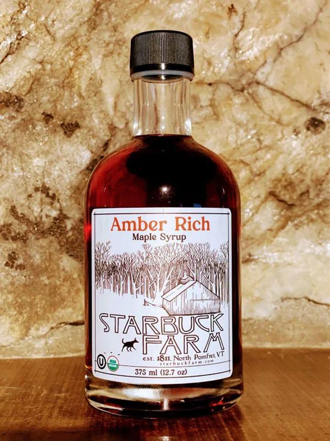 Amber Rich 100% Pure, Organic, Kosher Vermont Maple Syrup 375 Ml, 12.7 ...