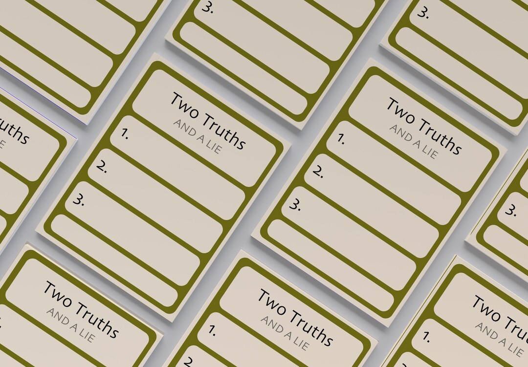 Two Truths and a Lie Game: Interactive Printable PDF - Etsy