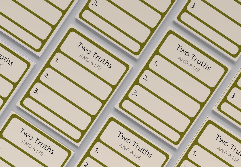 Two Truths and a Lie Game: Interactive Printable PDF - Etsy