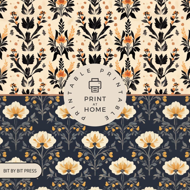 Western Floral Digital Design Patterns – Vintage-inspired Floral ...