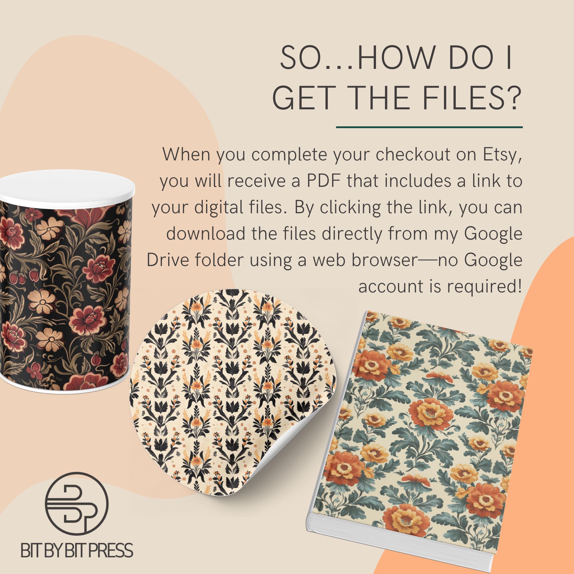 Western Floral Digital Design Patterns – Vintage-inspired Floral ...