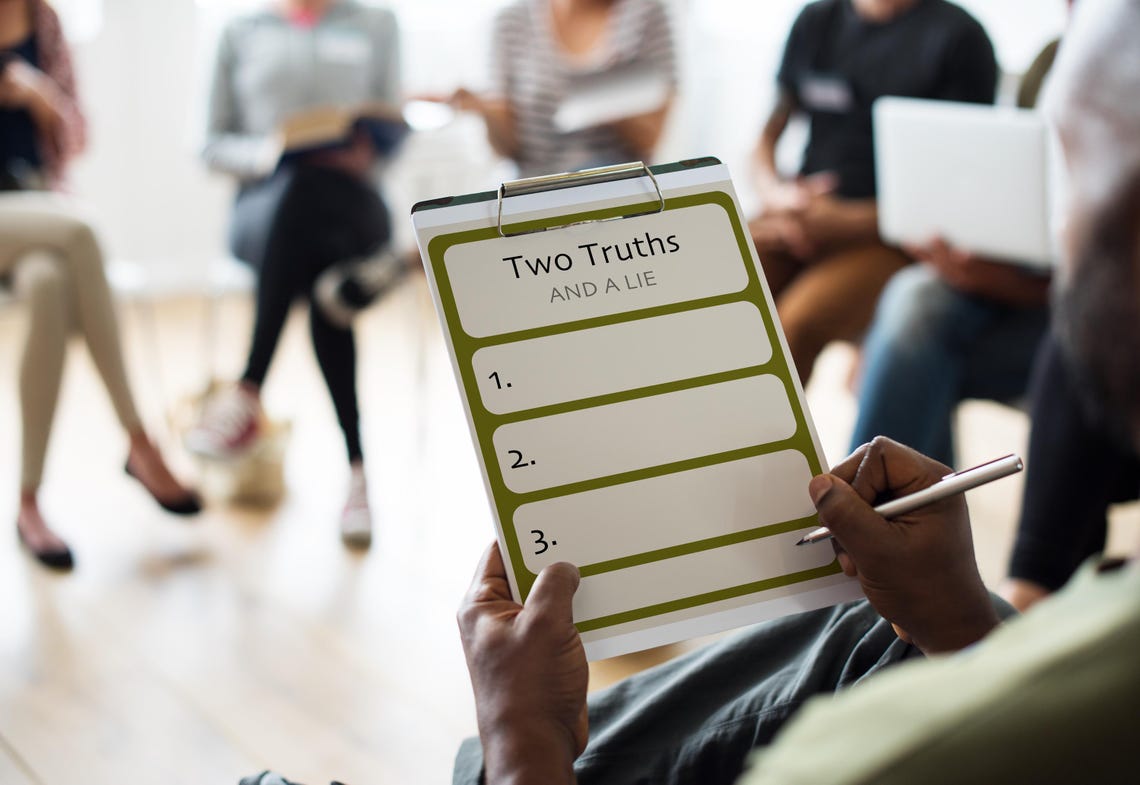 Two Truths and a Lie Game: Interactive Printable PDF - Etsy