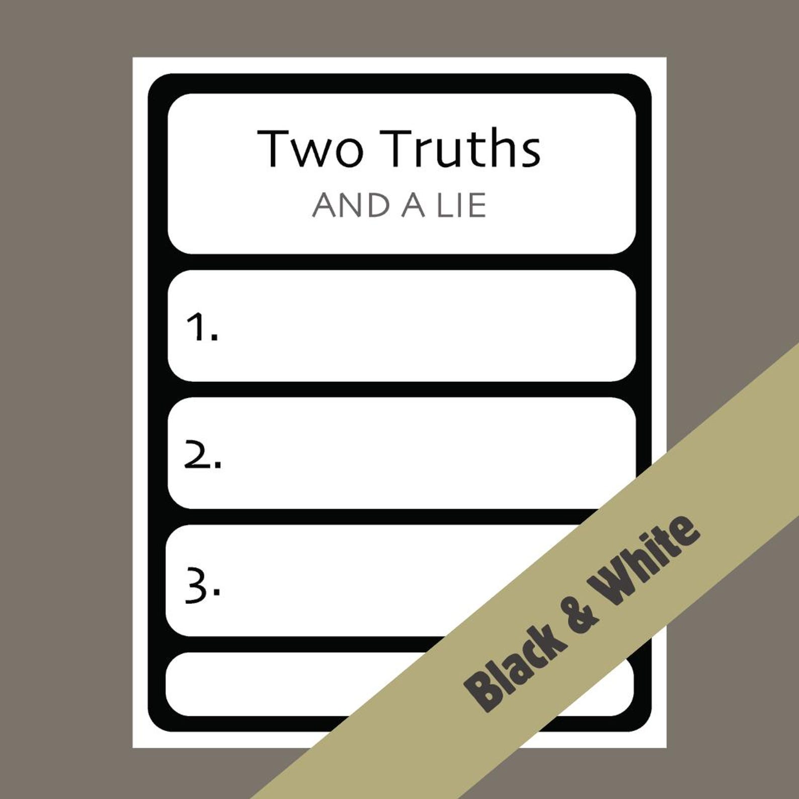 Two Truths and a Lie Game: Interactive Printable PDF - Etsy