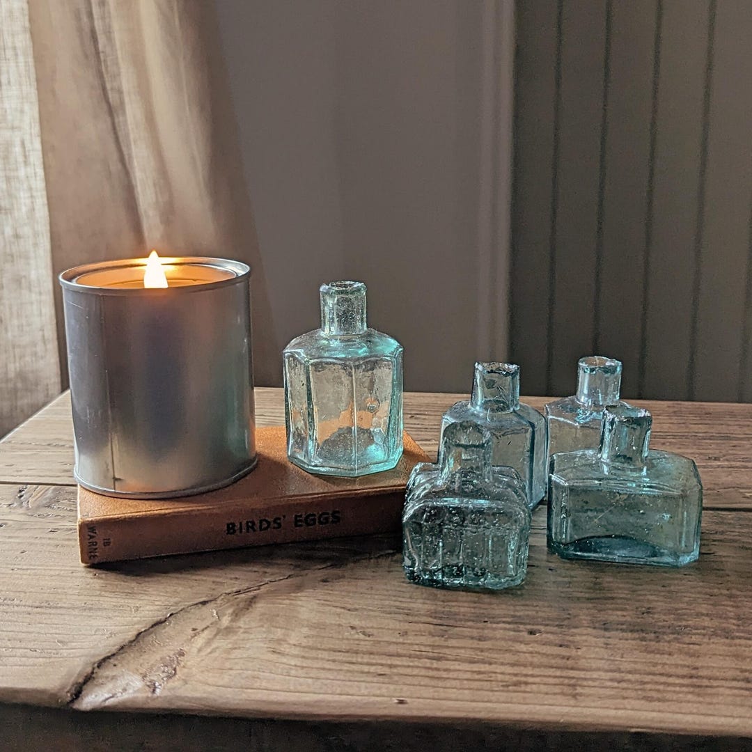 Vintage Glass Inkwell, Victorian Ink Pot, Small Bud Vase, Rustic ...