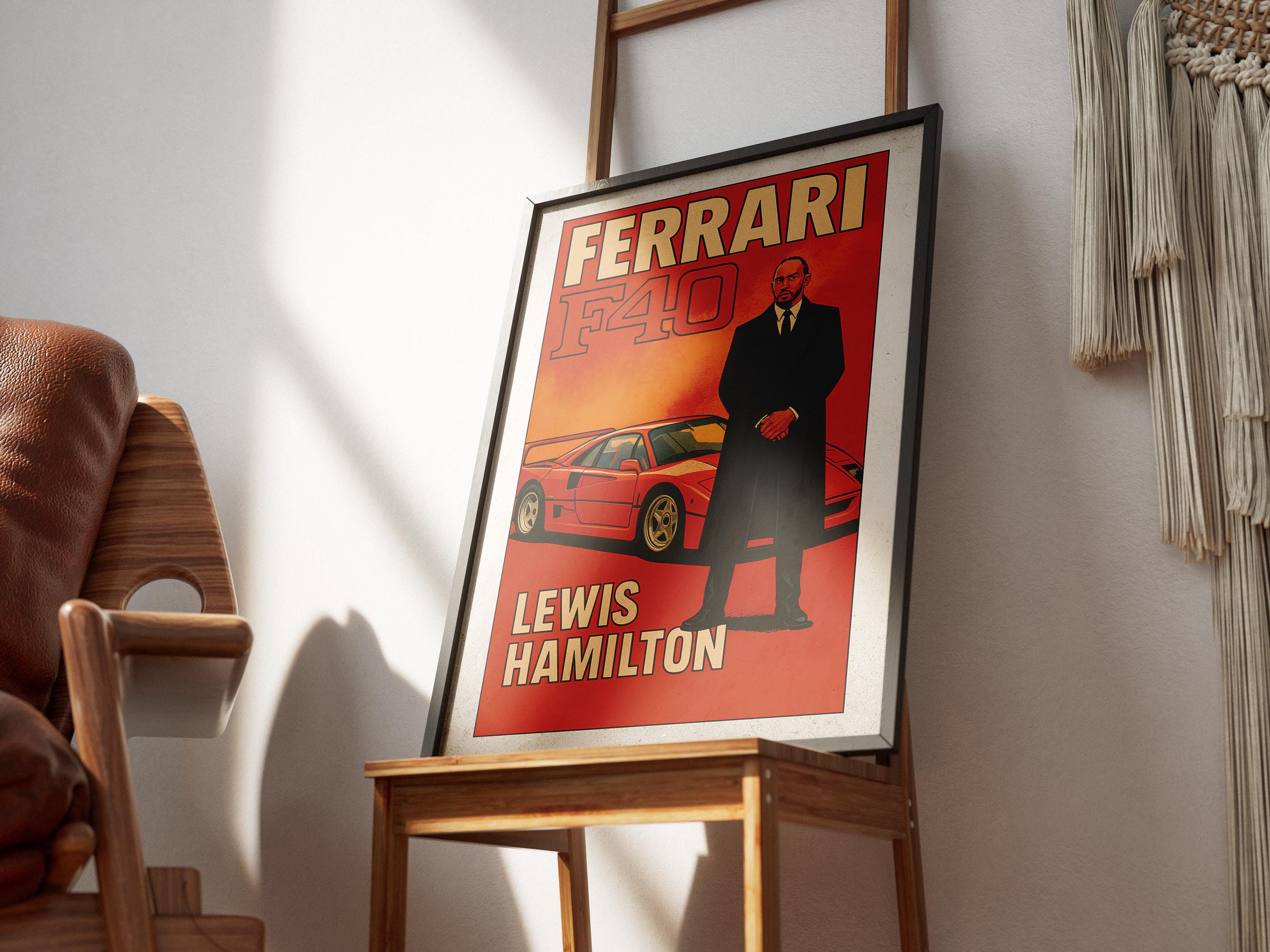 Ferrari F40 Poster – Lewis Hamilton in Maranello - Etsy