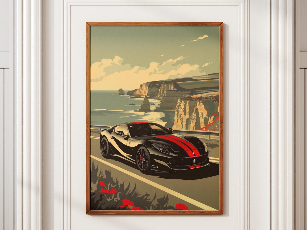 Poster Bold Black – Ferrari 812 Superfast - Etsy