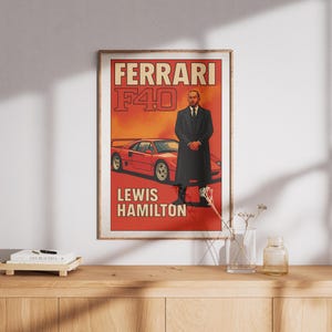Ferrari F40 Poster – Lewis Hamilton in Maranello - Etsy