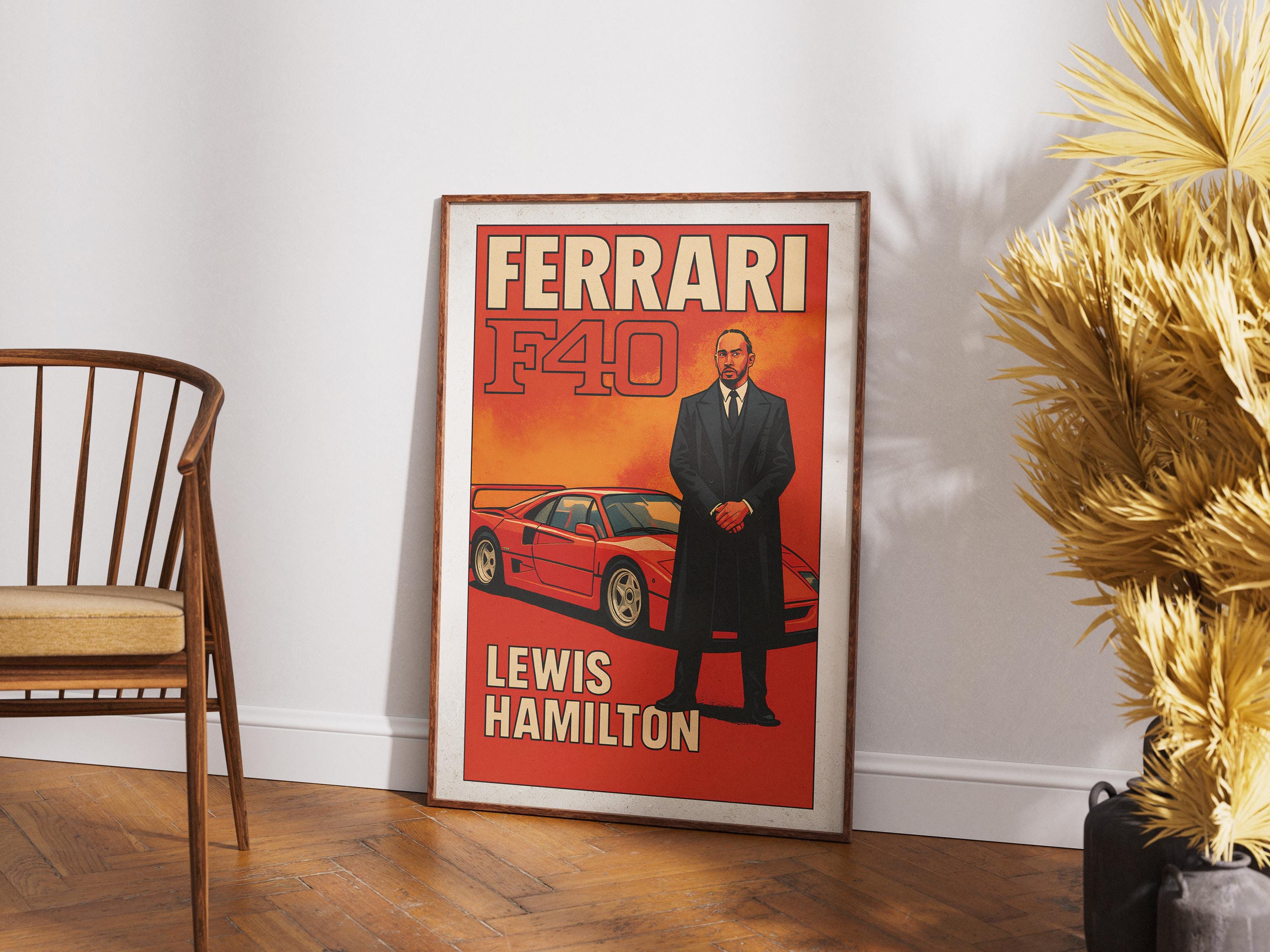 Ferrari F40 Poster – Lewis Hamilton in Maranello - Etsy