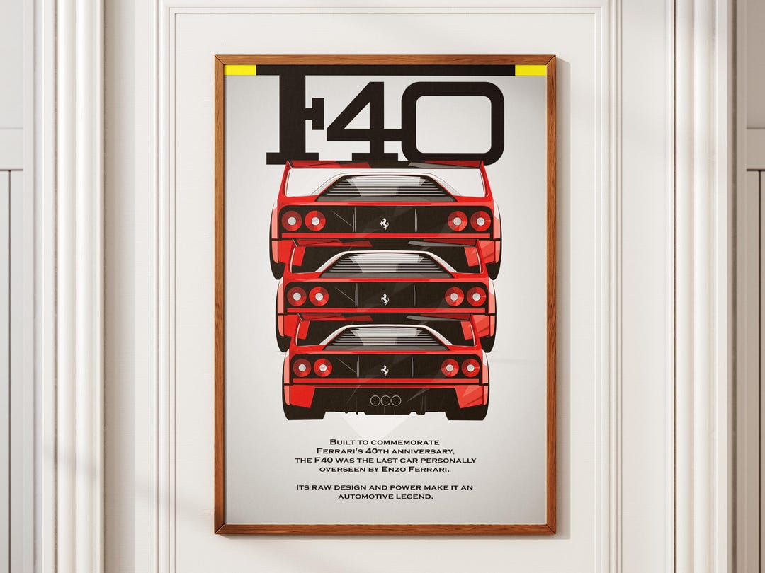 Poster F40 Heritage – Ferrari F40 - Etsy