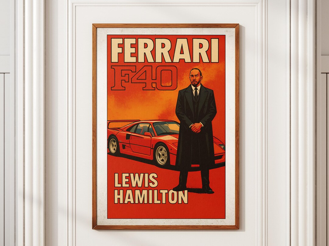 Ferrari F40 Poster – Lewis Hamilton in Maranello - Etsy