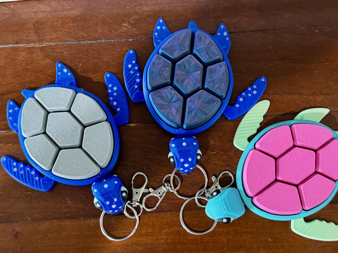 Sea Turtle Fidget Clicker - 3D Printed Tactile Clicking Toy, Turtle ...