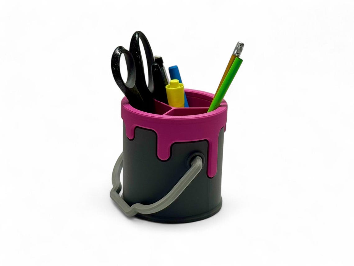 Dripping Paint Bucket | Desk Organizer - Etsy