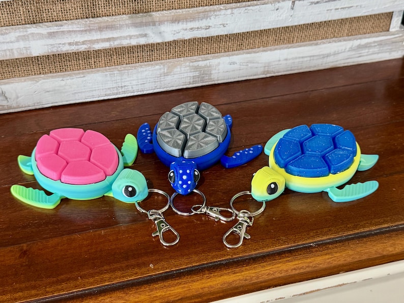 Sea Turtle Fidget Clicker - Tactile Clicking Toy - Turtle Keychain - Etsy