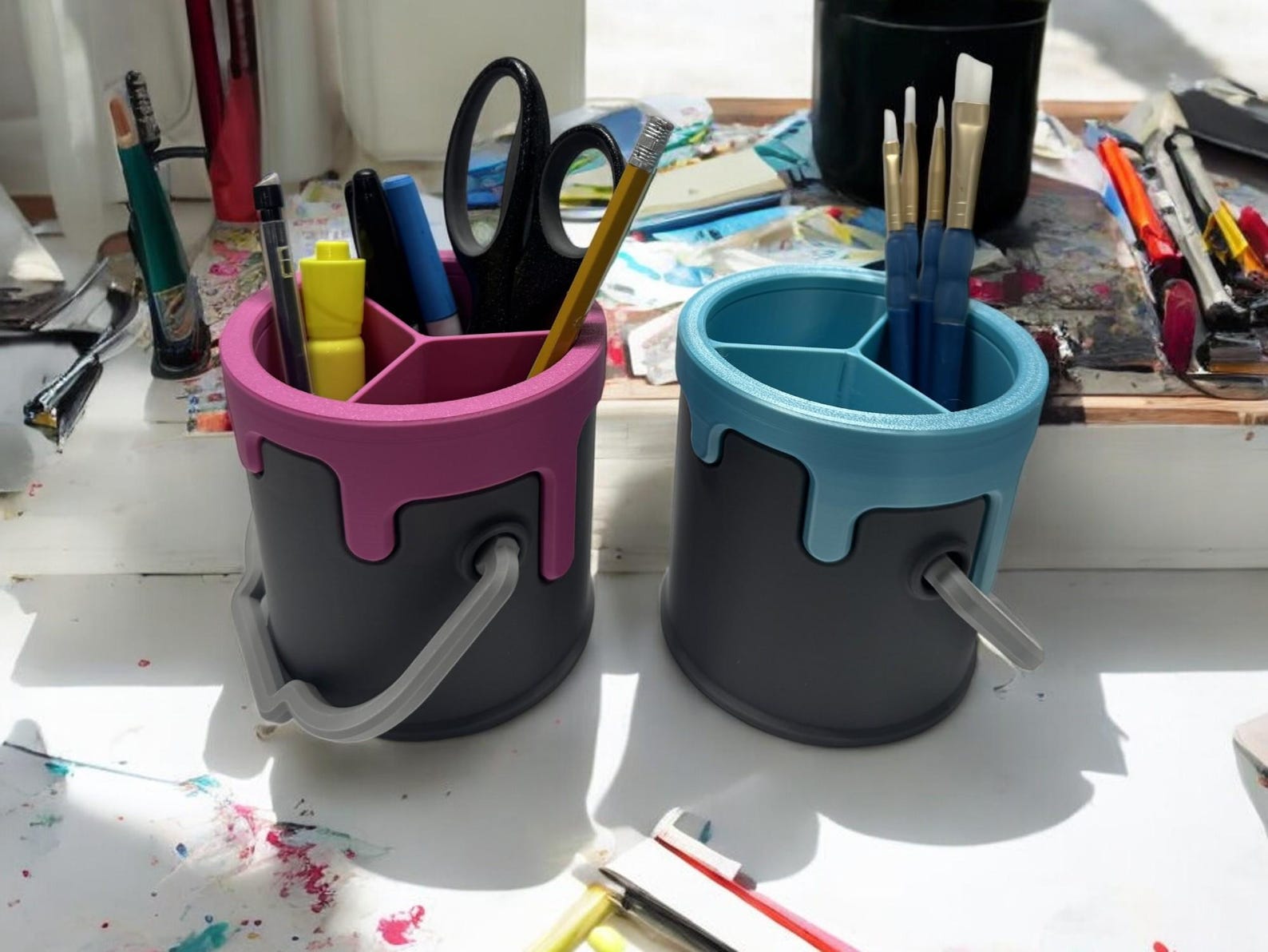 Dripping Paint Bucket | Desk Organizer - Etsy