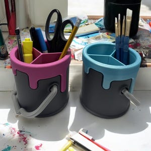Dripping Paint Bucket | Desk Organizer - Etsy